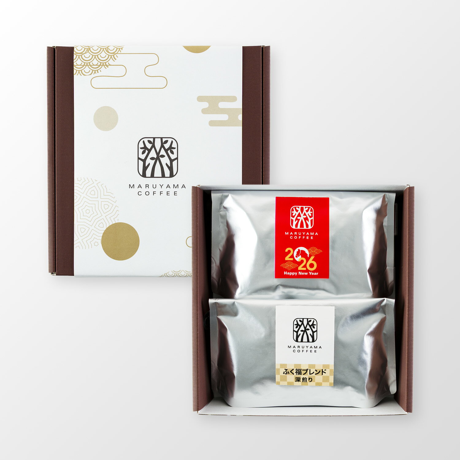 【こちらはコーヒー豆の商品です】 新春のご挨拶にふさわしい、お年賀限定デザインのギフト包装 酸味が控えめで飲みやすく、どなたにも飲みやすい、やさしい味わいです。 ご挨拶や感謝の気持ちを添えるお年賀ギフトとして、深煎りコーヒーを好まれる方にお...