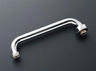 T131S13型用自在スパウト220mm（袋ナットスパウト先端ねじW22山20付き）90×30×350（接続ねじW26山20）■使用対象商品(　)は旧形（T20AB）、（T20ABU）、T131LUN13、T131SUN13、（T131S1...