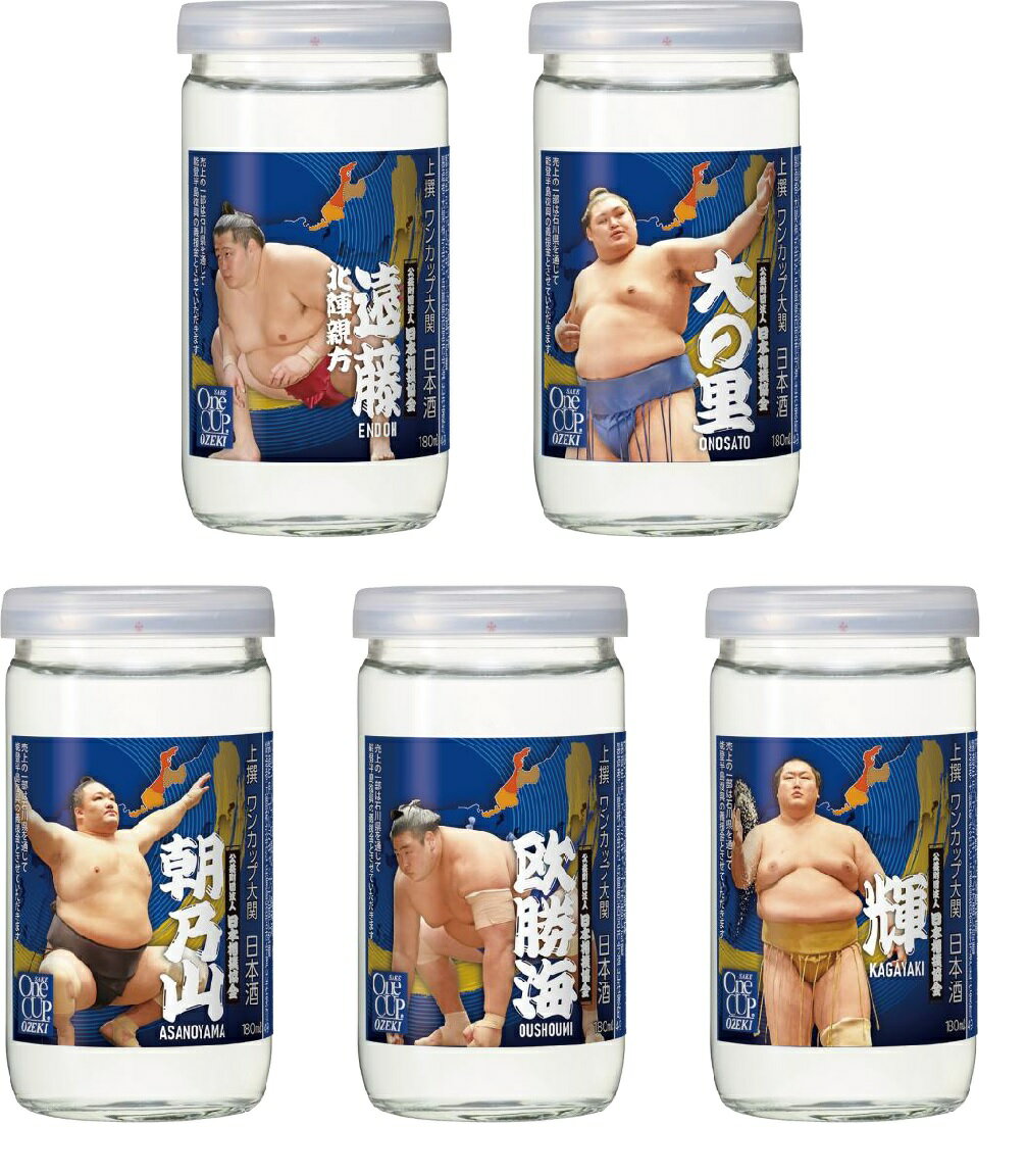 商品説明5本入りスリーブパックには5種類のいずれかがランダムに入っています。お手元に届くまでのお楽しみとなります。北陸出身力士をラベルにデザイン上撰ワンカップ180ml瓶詰（大相撲ラベル3）■「上撰ワンカップ 180ml瓶詰(大相撲ラベル3...