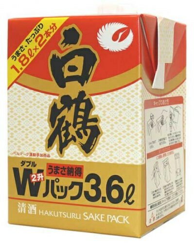 「白鶴 ダブルパック 3.6L」は、毎日の晩酌にぴったりな、飲み飽きしない味わいと優れたコストパフォーマンスを兼ね備えた大容量パック酒です。 米本来のやさしい旨味と、すっきりとした後味が調和した親しみやすい味わいが特長。クセが少なく、毎日の...