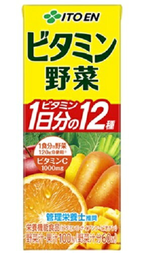野菜と一緒にビタミンC 1,000mgをはじめ、ビタミンE、ナイアシン、ビオチンなど計12種類のビタミンがそれぞれ1日分補給できる栄養機能食品です。にんじん主体の21種類の野菜に、オレンジなど7種類の果実をミックスし、ゴクゴク飲めるすっきり...