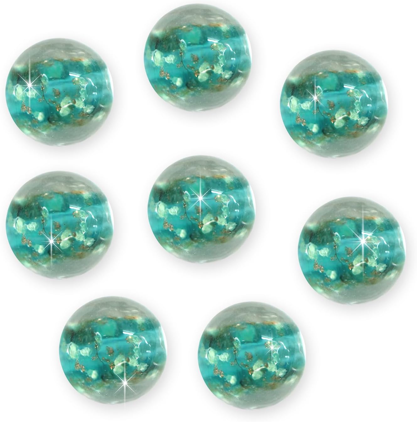 ●【サイズ】約12mm　【数 量】8個●【材 質】ガラス製 　【カラー】ブルーグリーン●【用途】ネックレス・ブレスレットなどのアクセ制作に！ピアス・イヤリングにもおすすめです。●【特 徴】中にラメが入った、透明感のあるガラスビーズです。蓄光...