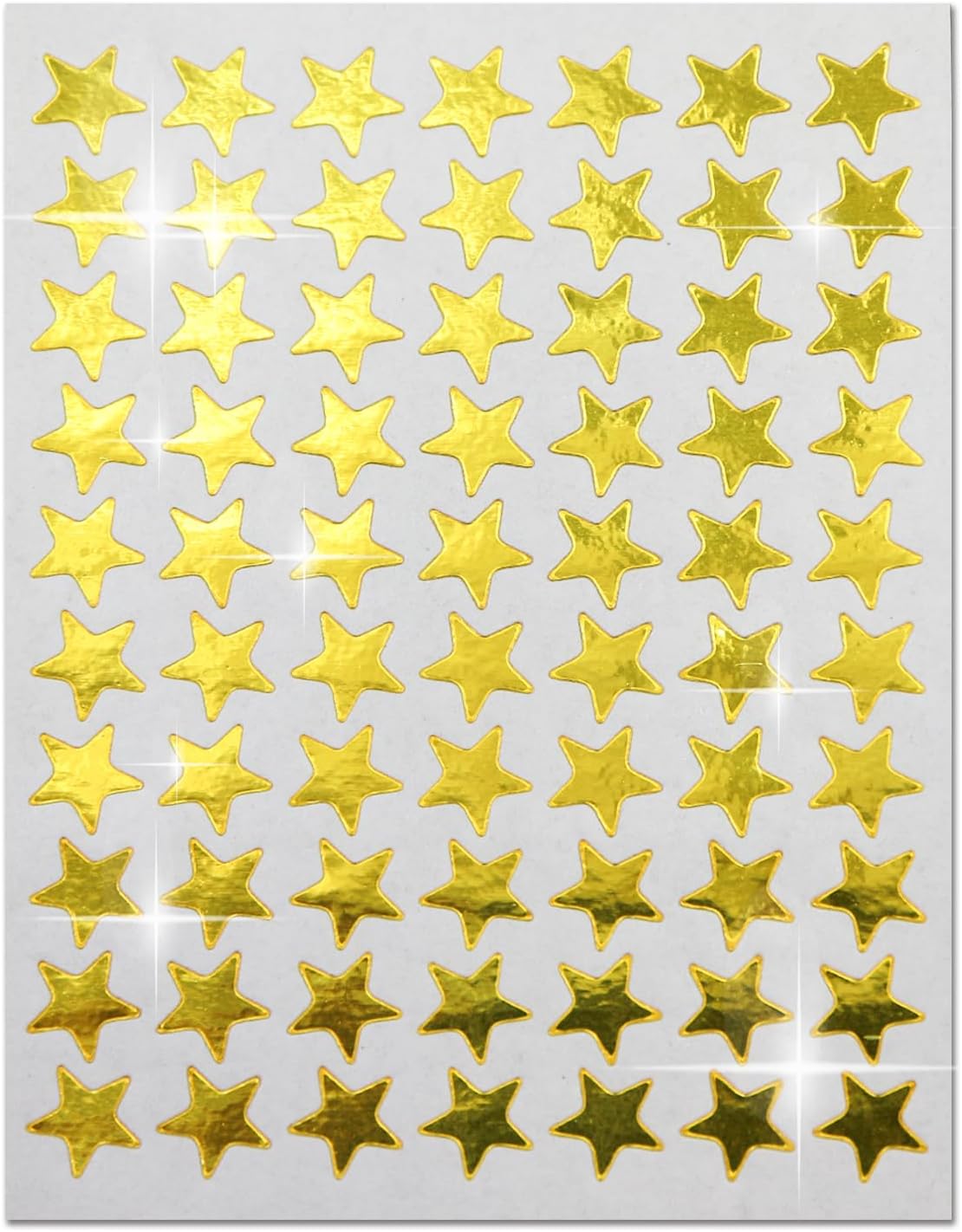 ●【サイズ】台紙：約97×128mm　、シール：11×11mm●【素　材】フィルム●【カラー】ゴールド●【内容量】1シート70枚×10シート入り　　合計700枚●【特　徴】激安タイプのお徳用星シールです。大容量なので用途に合わせて自由自在に...