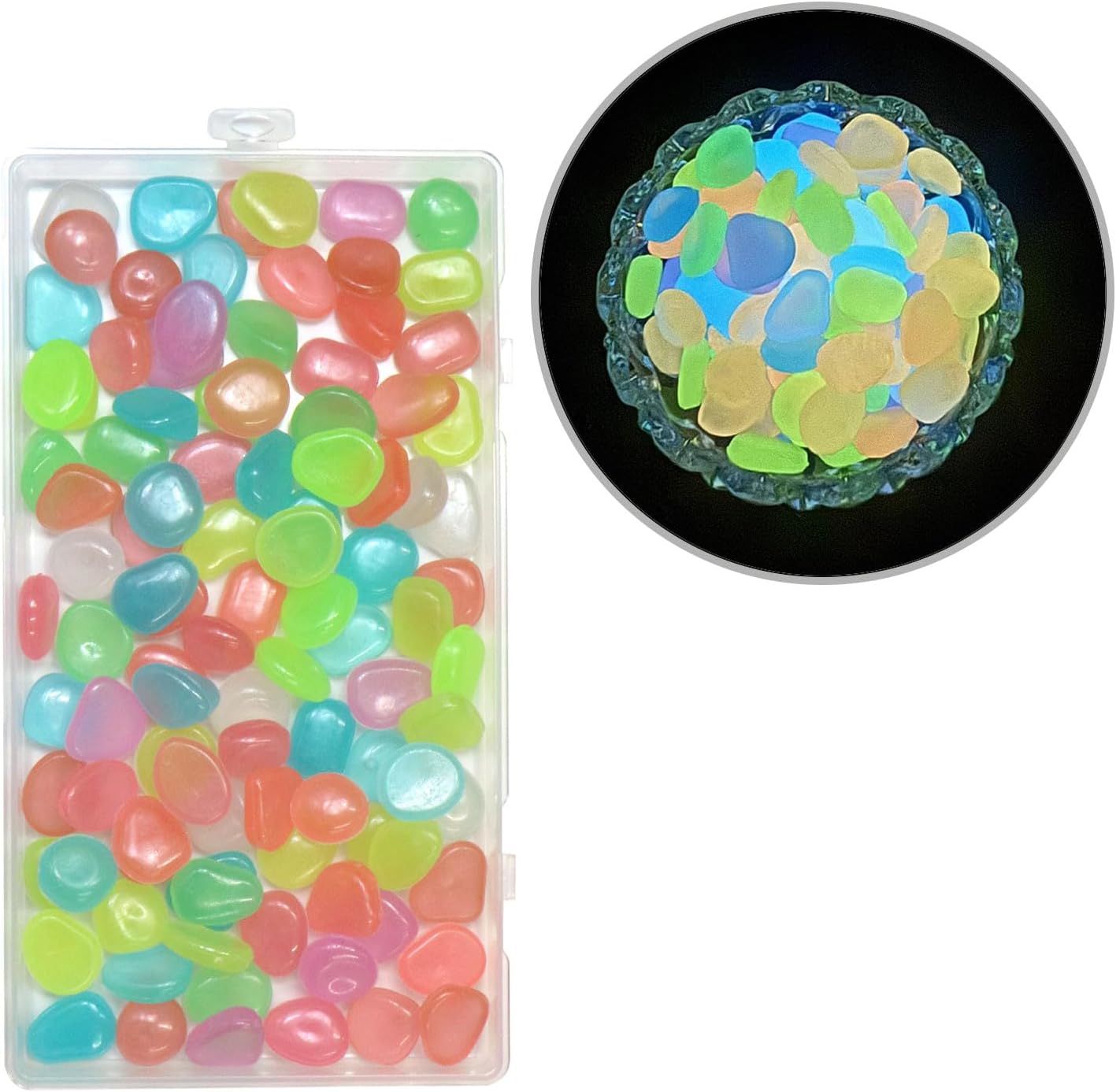 ●【目安サイズ】約0.8〜1cm ●【入り数】約100個 ●【材質】樹脂 ●【カラー】ミックス ●【特徴】蓄光する石状のカラフルな樹脂です。便利なケース入り商品です。■きらきらぷんぷん丸の夜光石とは？ 蓄光する石状のカラフルな樹脂です。便利...