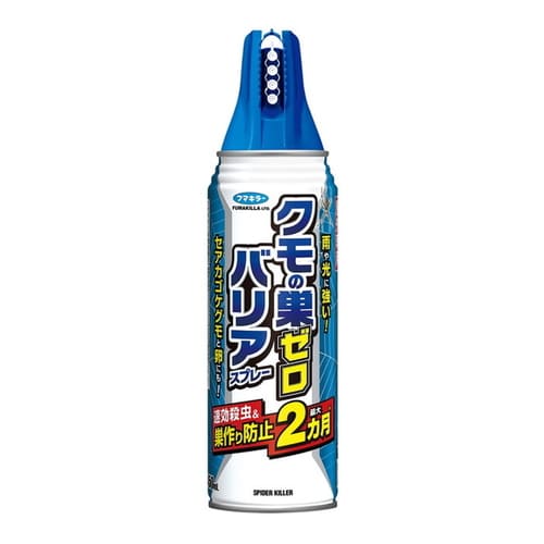 広告文責・販売事業者名：株式会社ビューティーサイエンスTEL 050-5536-7827・・・・・　商　品　詳　細　・・・・・ 商品名 フマキラー クモの巣ゼロバリアスプレー 450mL 内容量 450mL 商品詳細 速効殺虫&巣作り防止最...