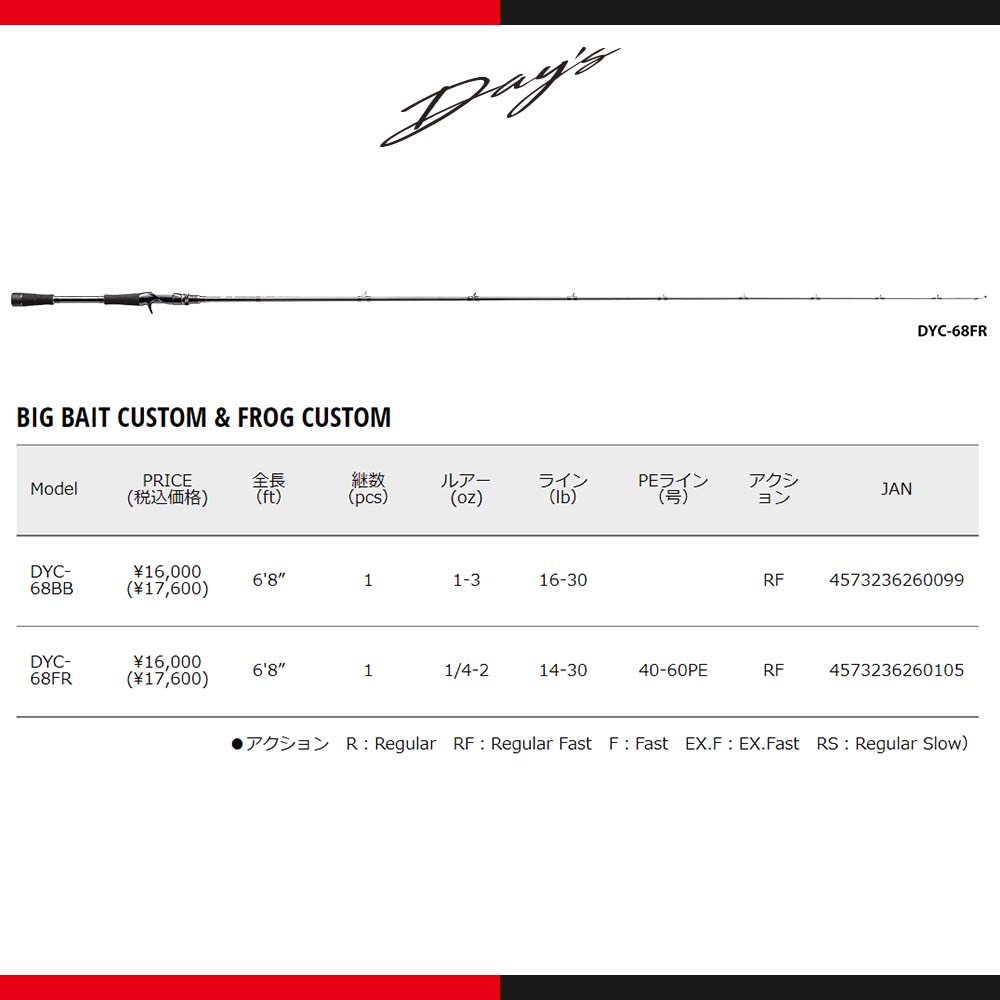 【楽天市場】メジャークラフト デイズ ベイトモデル DYC-69MH 釣竿 【送料無料】：ますびと商店