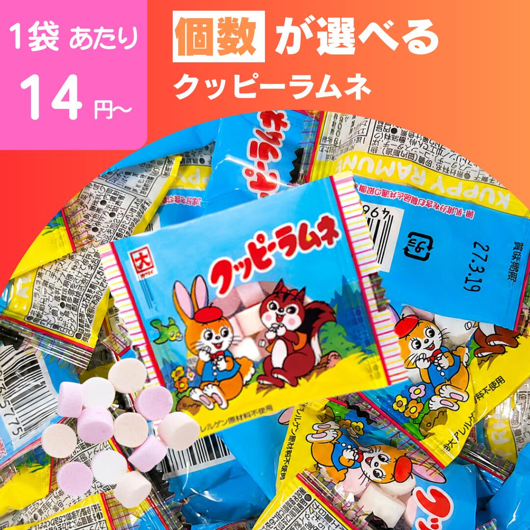 【最安値挑戦中】クッピーラムネ 1袋あたり約8粒入り セット カクダイ 詰め合わせ ラムネ 駄菓子 お菓子 大容量 業務用 小袋 小分け バラまき 個包装 大粒 送料無料 何個でも送料無料！自分用のおやつにもバラマキにも便利な個包装です。イ...