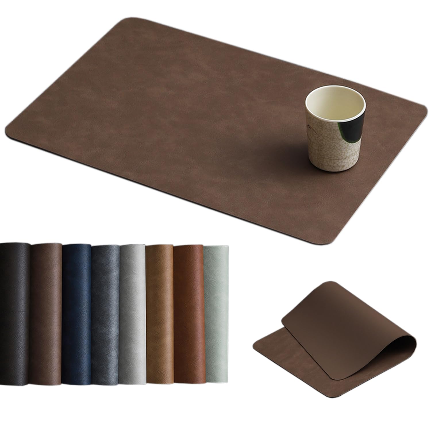 ・【サイズ＆色】：ビッグサイズ50cm×34.5cm、ダークブラウンの6枚セット。若干誤差( 約 0.5~1.5cm 程度 )がある場合がございますが、ご了承ください。高級感あふれるランチョンマットは料理と器を引き立て、テーブルを美しく彩り...