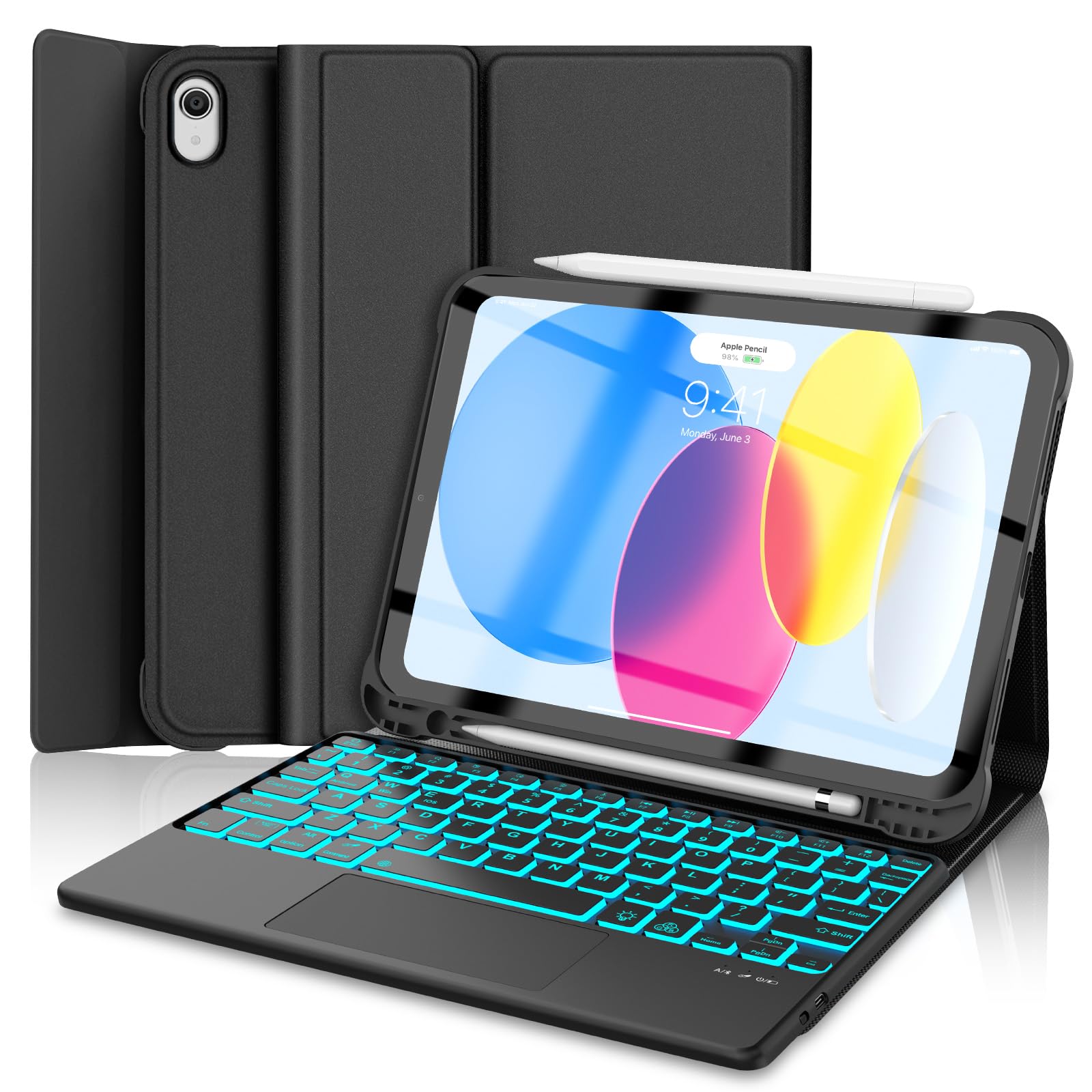 ・【対応機種】このiPad キーボード ケースは2025年発売のiPad A16 11インチ(モデル:A3354、A3355、A3356)及び2022年発売のiPad 第10世代 10.9インチ(モデル:A2696、A2757、A2777、...
