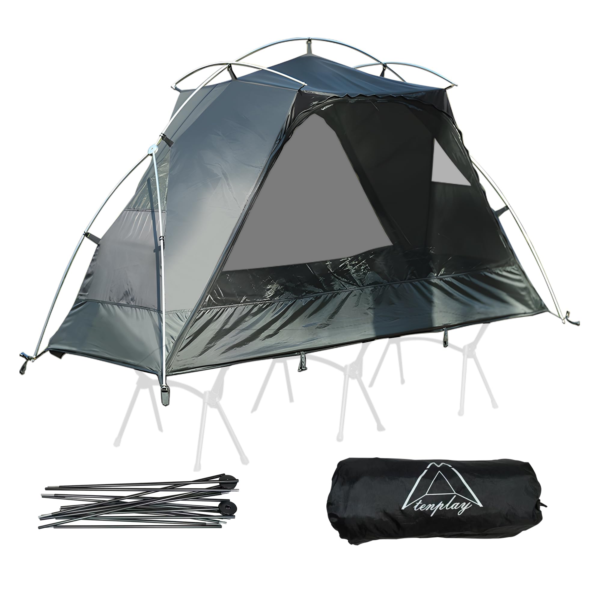 ・「無限に接続可能なテント」：・ 2025年モデル コットテント「DreamLink TENT」は、全く新しい定義を持つコット用テントです。単独の1人用テントとしても使用でき、2つ以上のテントをジッパーで自由に接続・分解することで、より大き...