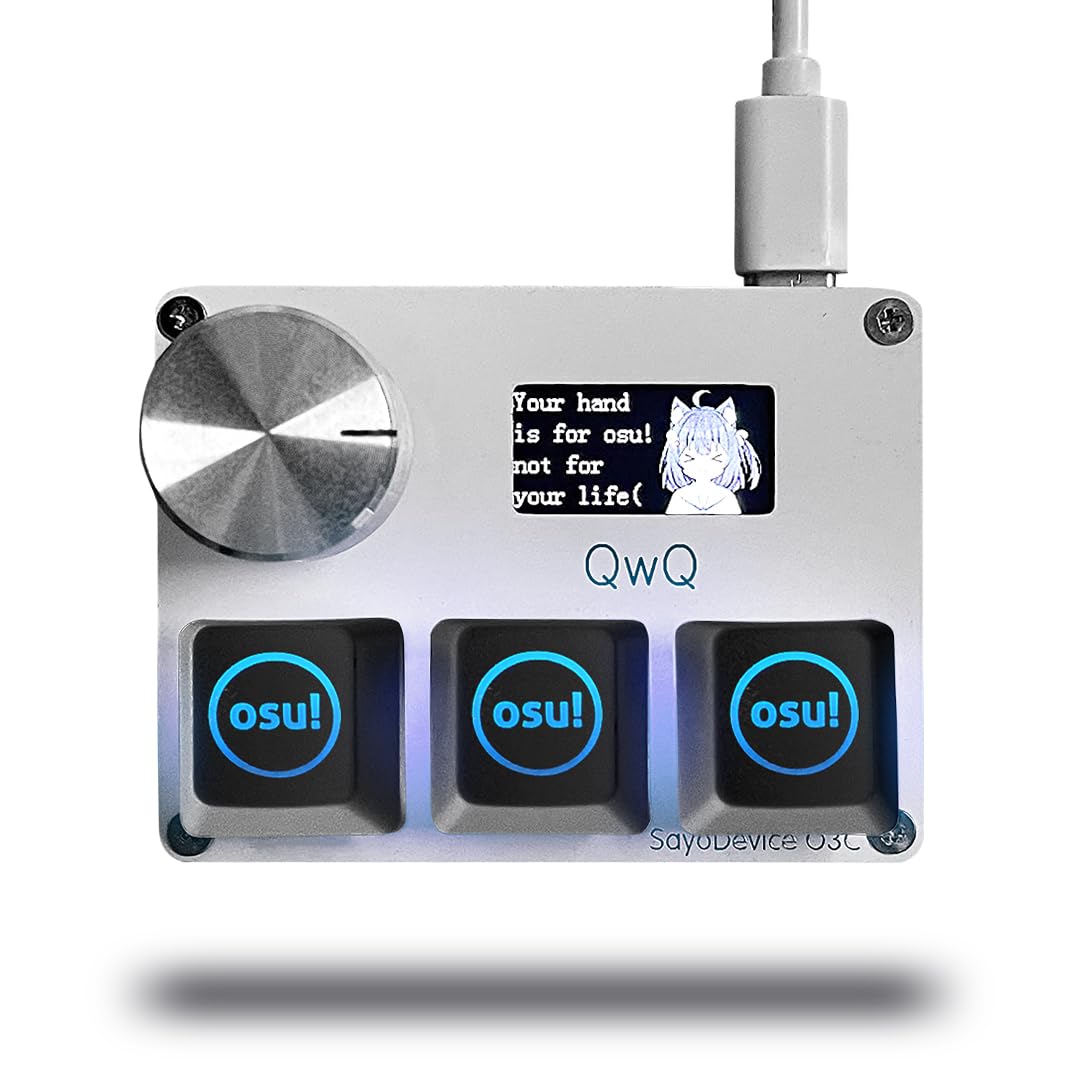 ・【O3C OSU SayoDeviceキーボード】3ホール磁気リニアスイッチ、ノブ1つ、スクリーン1つを備えたキーボード。 TYPE-C、USB 2.0高速8000HZ。・【交換可能なスイッチ】クリックするだけで校正できるホール磁気スイッ...