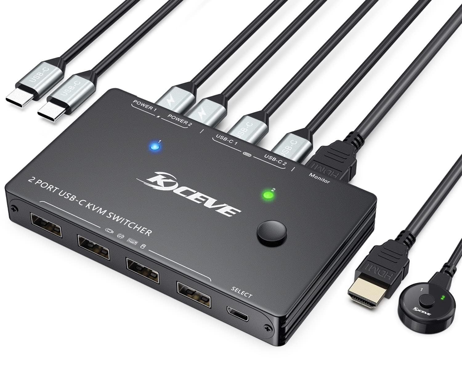 ・【2入力1出力 USB-C KVMスイッチ】このUSB-C KVMスイッチは、2つのUSB-Cポートを持つPCを接続し、マウス、キーボード、モニターを共有できるように設計されています。2つのType-CポートのPCと1つのHDMIポートの...