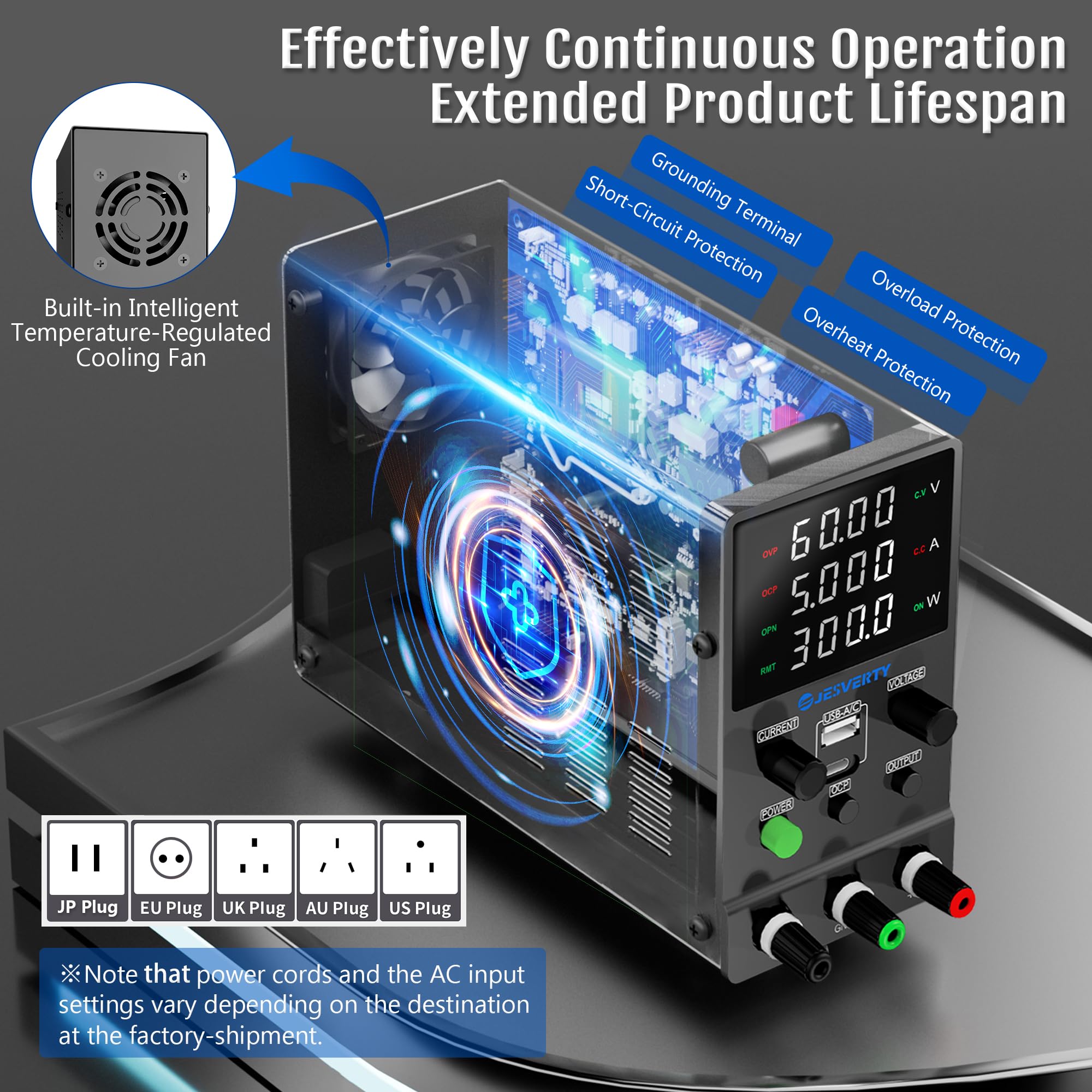 ・(1)【高精度エンコーダーノブ】：JesvertyのSPS-Mベンチ電源は、従来の可変抵抗器による粗調整ノブと微調整ノブからエンコーダーノブにアップグレードされ、希望の電圧と電流をより便利に設定できます。 ! エンコーダーノブを押して、設...