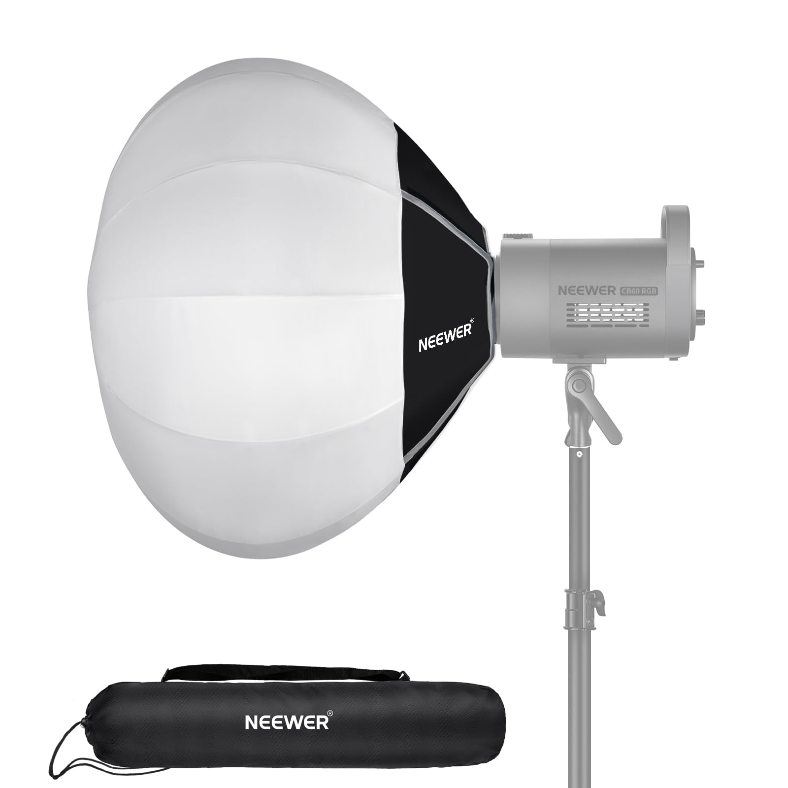 ・【360°全方位ソフト光源】この 20"/50cm NEEWERランタンソフトボックスは、影がなく、バランスのとれた広範囲の360°の光をカバーし、写真、ビデオブログ、生放送、インタビューに最適です。閉じた状態の寸法は7"x7"x26" ...
