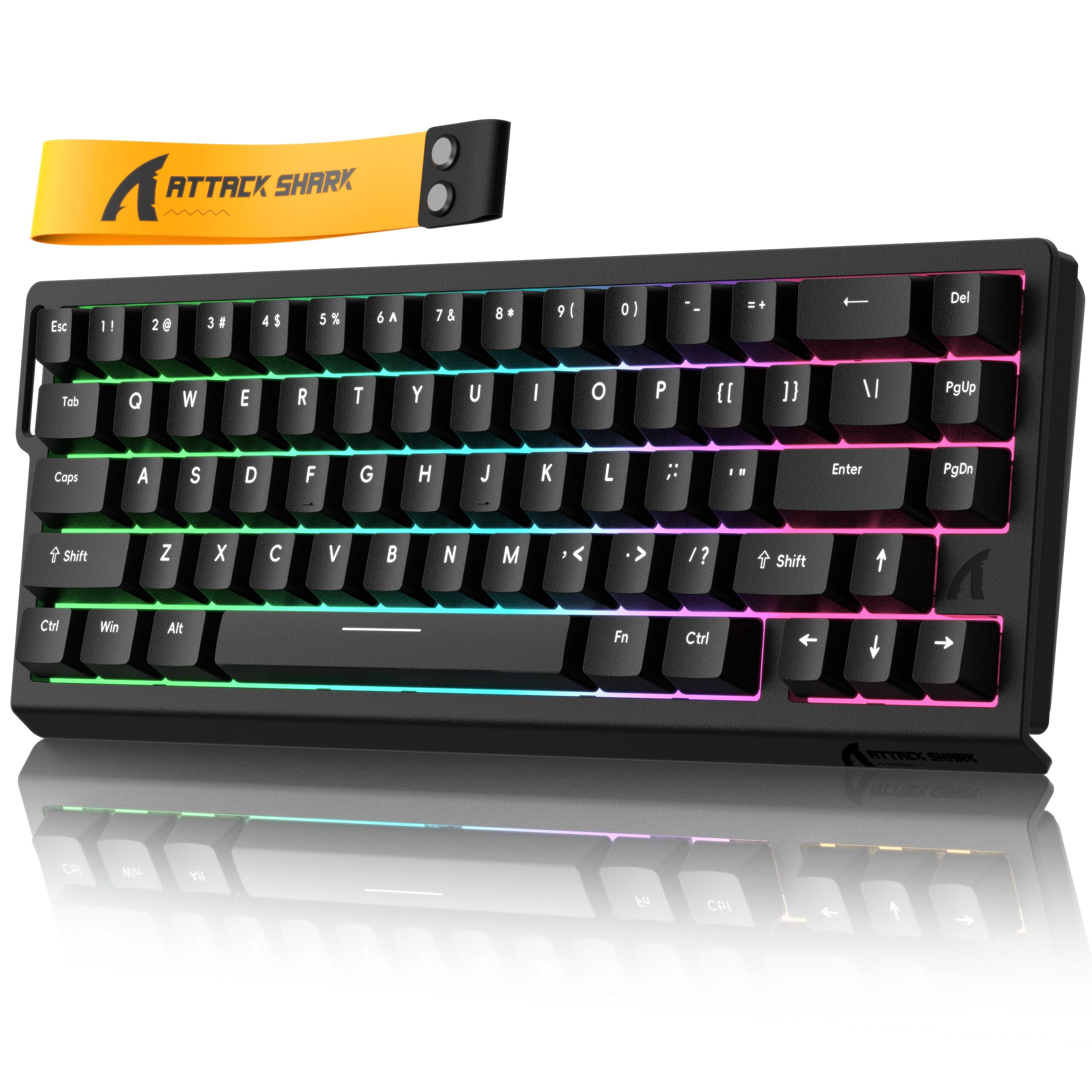 ・【ラピッドトリガー搭載】 ATTACK SHARK X68HEは、ラピッドトリガーを搭載のアクチュエーションポイント最大0.01mmに調整可能な超精密なホールエフェクトキーボードです。打鍵音が心地良いMagnetic platinum ス...