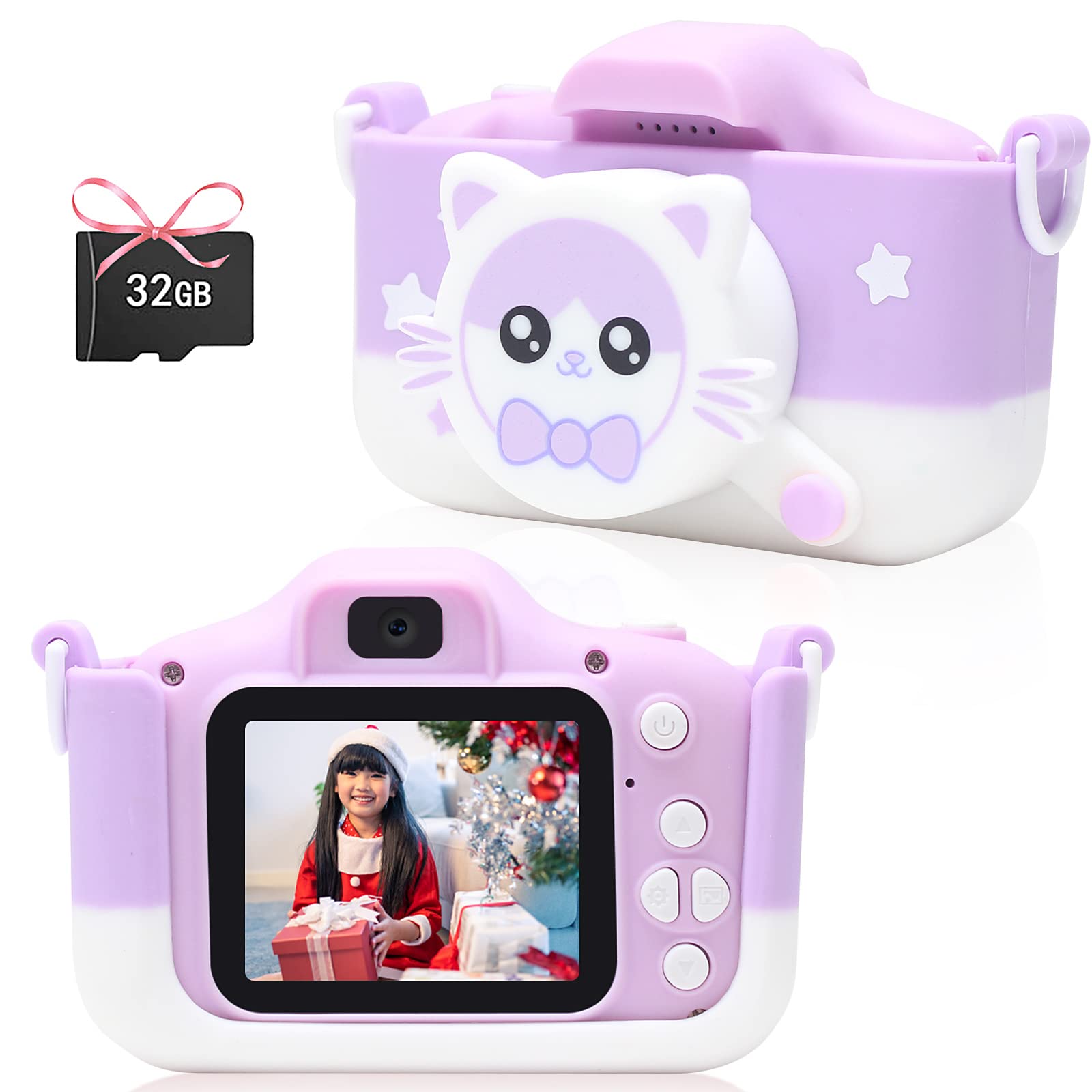 ・「新発売☆子供 デジタルカメラ」かわいい新デザイン登場！今回のカバーは新しいデザインで、子供用カメラには猫柄のレンズキャップが付属しているので、お子様がカメラを落としたり、レンズキャップをなくしたりする心配がありません。 キッズカメラとし...