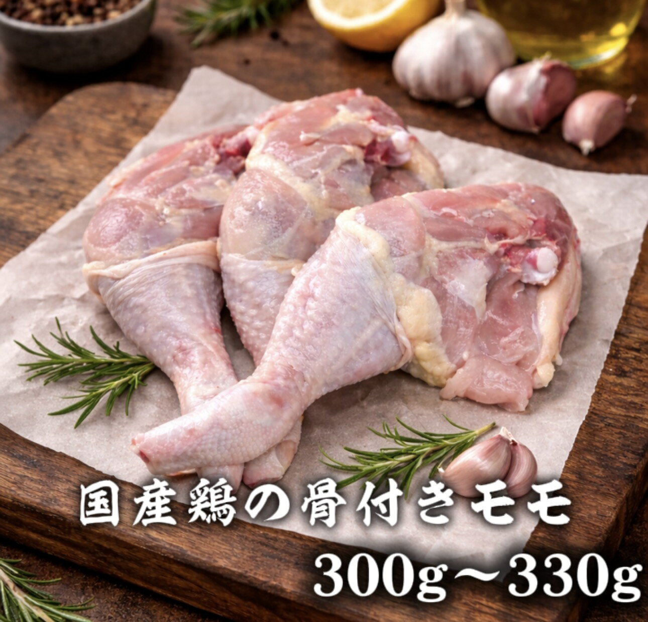商品情報名称国産鶏骨付きモモ産地国産内容量300〜330g消費期限365日　解凍後4日保存方法冷凍保存国産鶏骨付きモモ　　　1本　300~330g ジャンボ　ディズニーシー 風　バーベキュー　グルメ　おうち時間　キャンプ　焼肉　ケンタッキー...