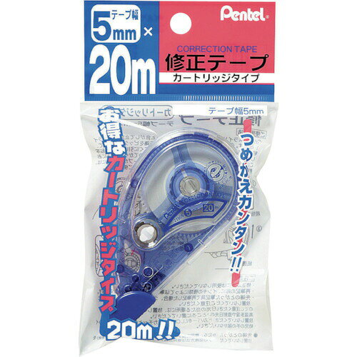 ●つめかえタイプの20m修正テープです。●つめかえも簡単です。●リサイクル素材を使用し、CO2排出量を低減します。●本体色：青●テープ幅(mm)：5●テープ長さ(m)：20●色：白●適合本体：ZTR55●個装サイズ/重さ：80×19×145...