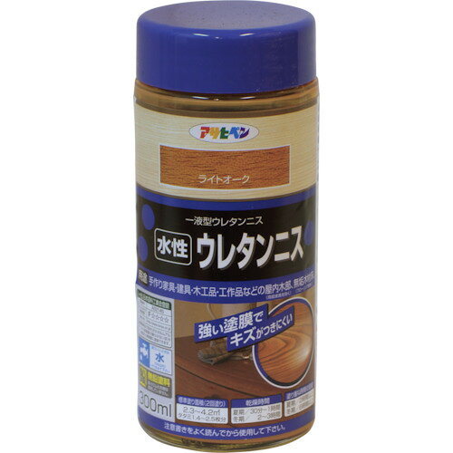 ●着色と美しいツヤだしが同時にでき、木目を生かした高光沢なツヤに仕上がります。●塗膜は肉持ち感が良く、耐久性に優れています。●臭いが少なく、塗りやすい水性タイプです。●建築基準法（F☆☆☆☆）対応塗料です。●家具、建具、木工品、工作品などの...