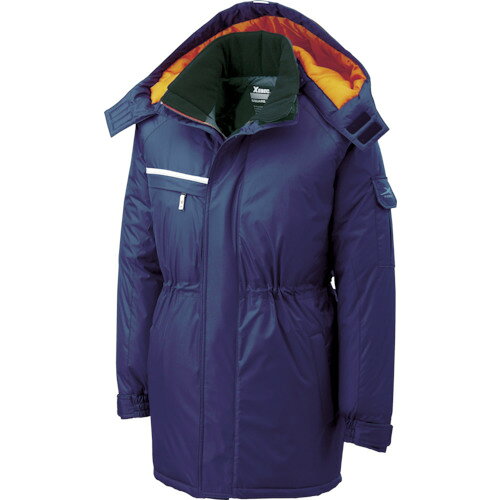 ●雨、風の侵入を防ぐ耐水性を備えながら、衣類内の湿気を外に逃がして汗冷えのない着用感をキープできます。●冬のどんな天候にも対応できる防寒コートです。●冬のあらゆる作業に。●色：紺●サイズ：3L●着丈(cm)：90●胸囲(cm)：138●裄丈...