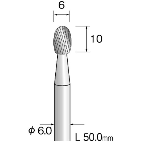 ●切削性、耐摩耗性、耐久性に優れています。●重切削から精密切削まで目的に合わせ豊富なサイズやカット形状があります。●工具鋼、合金鋼、一般鋼、ステンレス、アルミニウム、銅に。●形状：クロスカット●刃径(mm)：6.0●刃長(mm)：10●軸径...