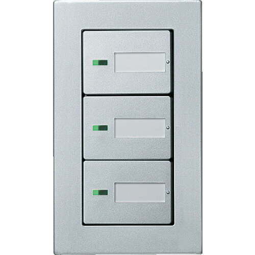 ●ラフィーネアシリーズの片切タイプの埋込ほたるスイッチBです。●定格：15A 100V●スイッチ数：3●幅(mm)：70●長さ(mm)：120●厚さ(mm)：32.7●色：ウォームシルバー●プレート付松吉医科器械｜総合カタログ｜医療・介護・...
