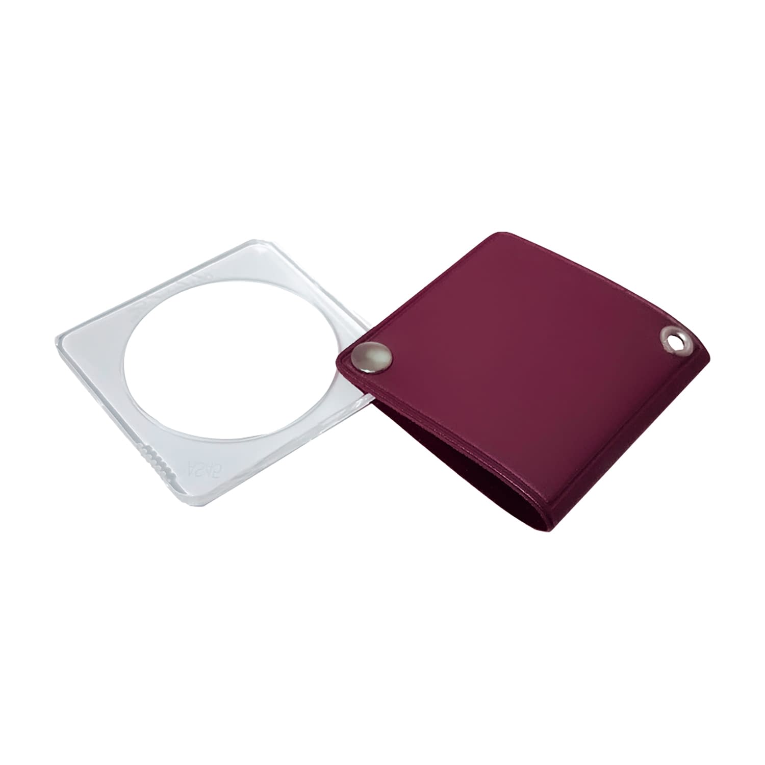 持ち歩きに便利な繰出し型ルーペです。軽量で歪が少ない非球面レンズを使用しています。穴付きなのでストラップを付ければ紛失防止にも役立ちます。カラー：レッド 製品サイズ：59×59×9mm 本体重量：24g 材質：レンズ=アクリル、収納部=ビニ...