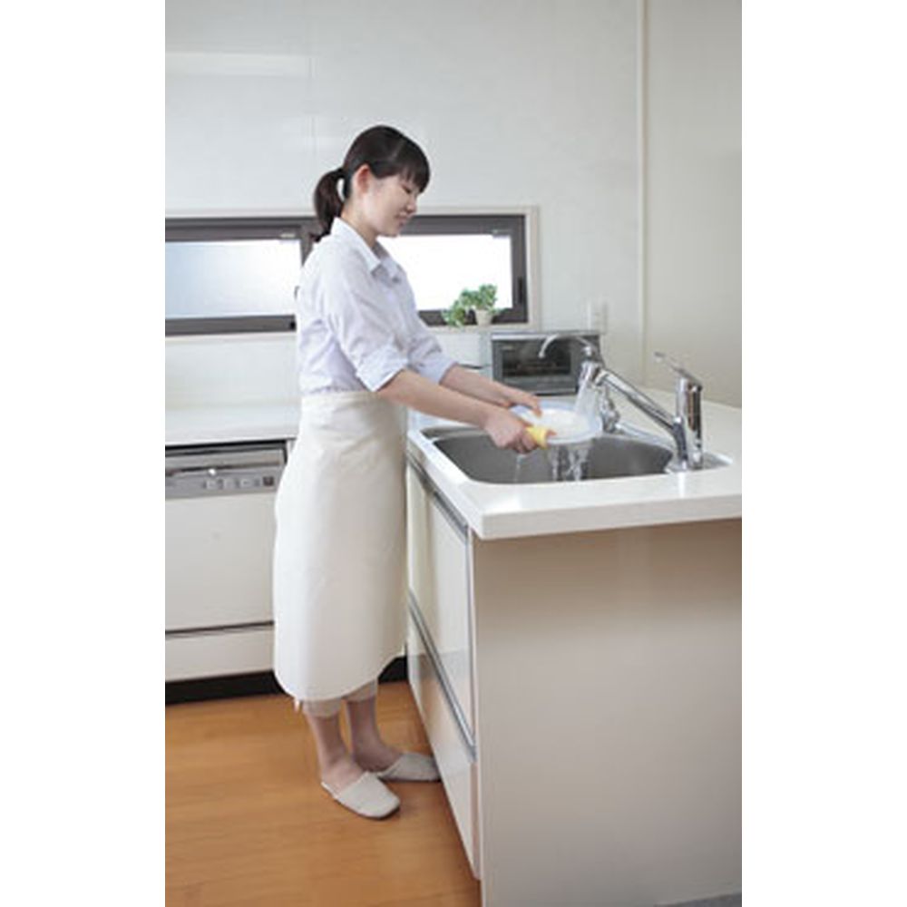 ●表面には撥水加工を、裏面にはアクリルコーティングを施しており、汚れがつきにくく、また水を通しにくいエプロンです。●リングの先端は、腰にやさしいカーブのついた形状です。●表面には撥水加工を、裏面にはアクリルコーティングを施しており、汚れがつ...