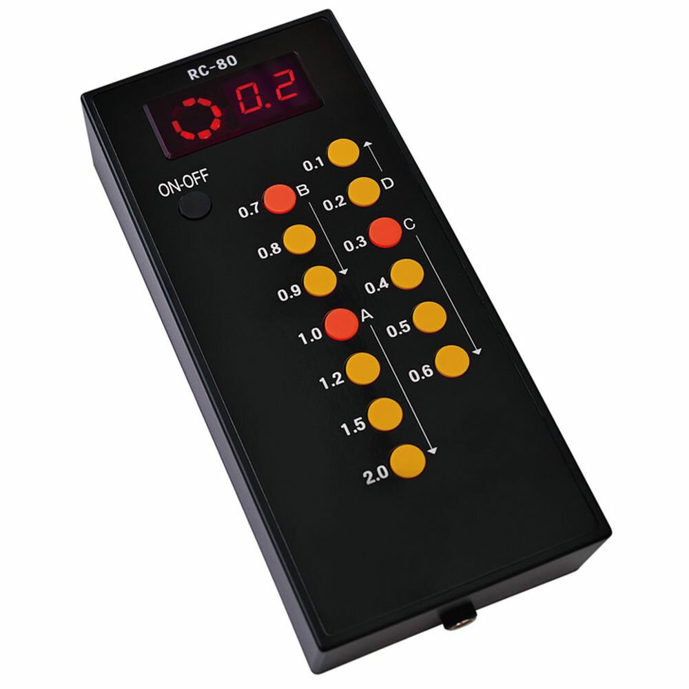 ●4段階方式の測定を行う場合 0.3 0.7 1.0 の測定スイッチ赤色のみを使用します。（ABCDランクも標示しています）測定スイッチは、同じスイッチを押す事によりランダムに標示します。移動やメンテナンスも簡単。（コード等収納フック付/壁...