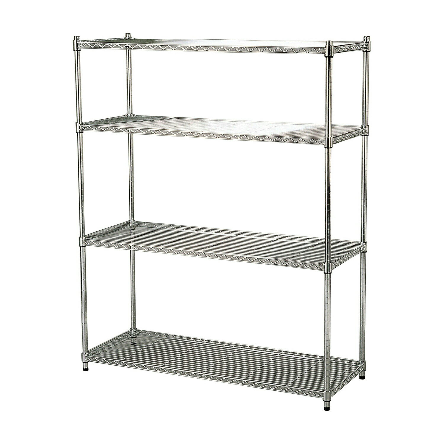 ●クロムメッキ仕上げのラックです。●棚の高さは自由に変えることができます。●MR-1509〜MR-1518DJは幅約150cmと収納力に優れています。●製品サイズ：W1200×D460×H1510mm●重量：23kg●材質：棚板・ポール＝ス...