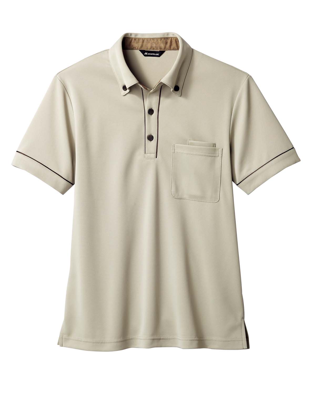 ●住商モンブランのニットシャツポロシャツ、制菌・透け防止・吸汗速乾・防汚加工を付与●シンプルなボタンダウンをライン使いでブラッシュアップ松吉医科器械｜総合カタログ｜医療・介護・ドクター・ナース