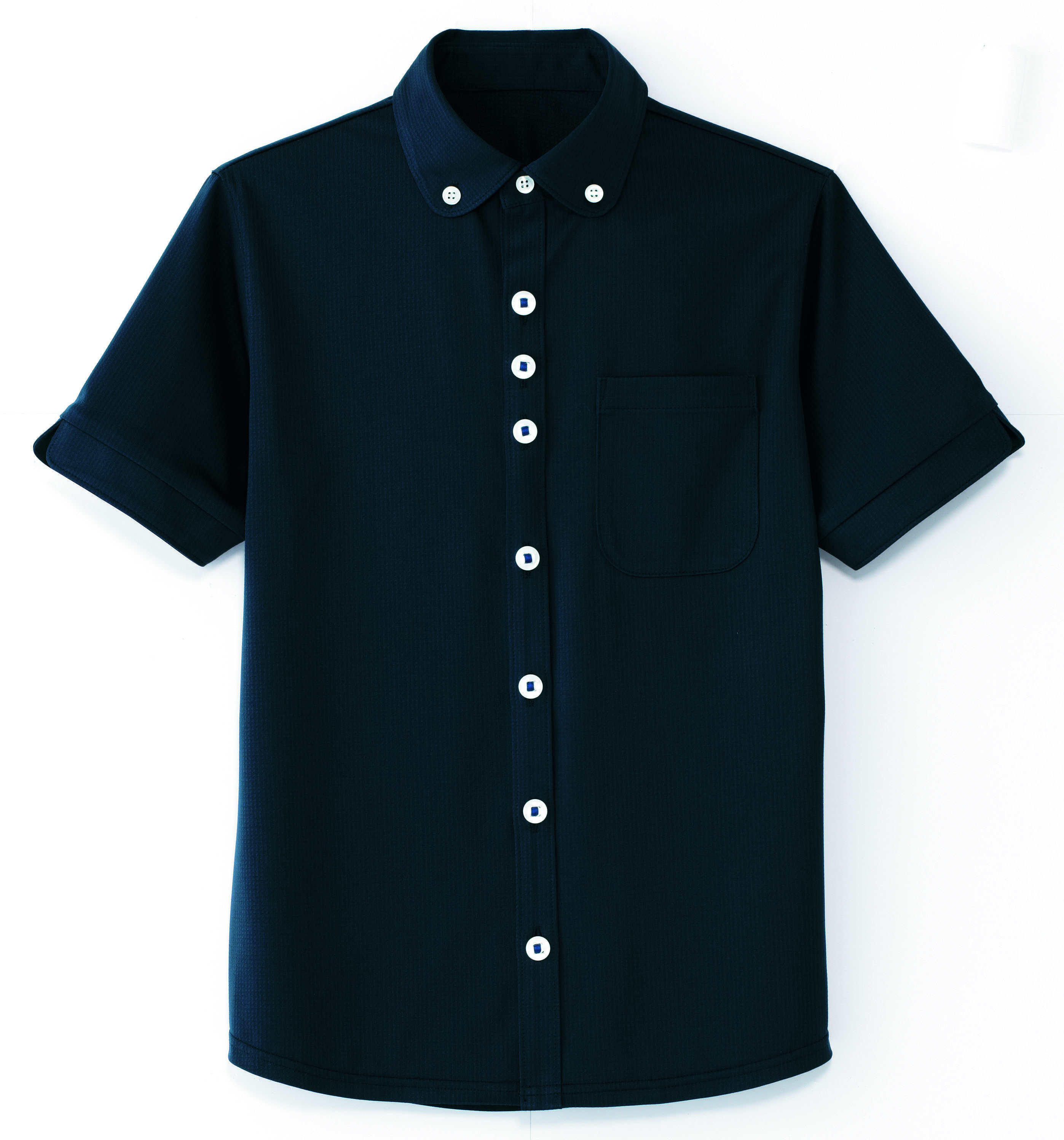 ●ニットであることを感じさせない信頼感のある布帛のようなニットシャツ●ナチュラルモダンなカラーリング×ナチュラルモチーフテープ●パラシュートボタンならおしゃれでボタンの取れがなく安心●ラウンドボタンダウンでおしゃれ度アップ●介護職専用動きや...