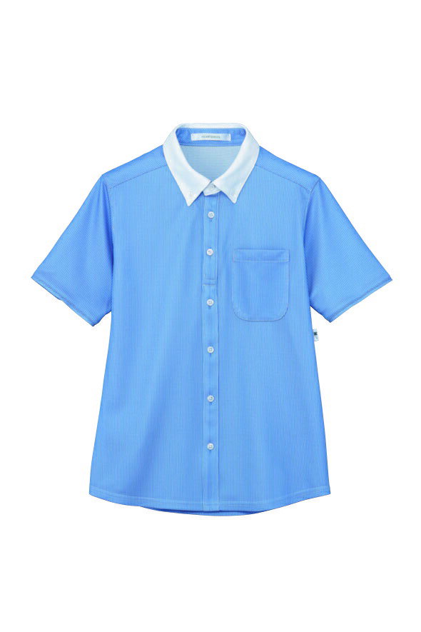 ●フレッシュなナチュラルカラーストライプ×ホワイト。●フルオープンシャツに見えるプルオーバーシャツ。●プルオーバーだからボタンの隙間からのチラ見え防止。●台衿裏汚れも気にならない、台衿裏ストライプ使い。●裏側には麻のような風合いの糸「サラベ...