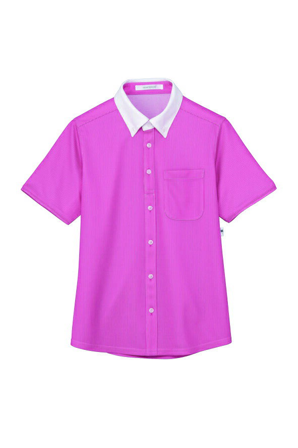 ●フレッシュなナチュラルカラーストライプ×ホワイト。●フルオープンシャツに見えるプルオーバーシャツ。●プルオーバーだからボタンの隙間からのチラ見え防止。●台衿裏汚れも気にならない、台衿裏ストライプ使い。●裏側には麻のような風合いの糸「サラベ...