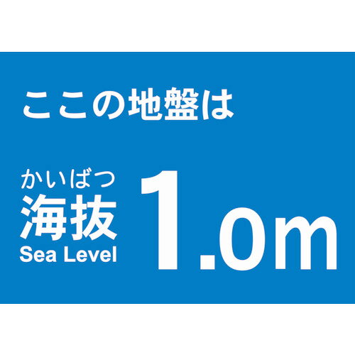 ●屋内外使用可能です。●表示内容：ここの地盤は海抜1.0m●取付仕様：粘着シール●縦(mm)：120●横(mm)：170●塩化ビニール(PVC)●貼り付ける面のゴミ・油等を拭きとってください。●入数：10松吉医科器械｜総合カタログ｜医療・介...