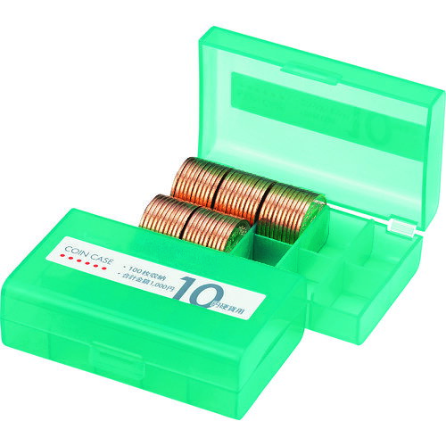 ●硬貨10枚ごとに仕切りが付いています。●角型なので取扱いや保管に便利です。●硬貨収納枚数：10円 100枚●幅(mm)：84●奥行(mm)：54●高さ(mm)：27●色：緑●ポリプロピレン(PP)●入数：5松吉医科器械｜総合カタログ｜医療...