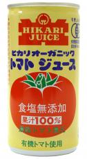 【30本セット】ヒカリ　オーガニックトマトジュース無塩 190g オーガニックトマトの果汁100％ジュースです。食塩は使用していませんので、塩分が気になる方にも安心です。 【原材料】 有機トマト（輸入） ☆有機JAS認定（有機農業認証協会B...