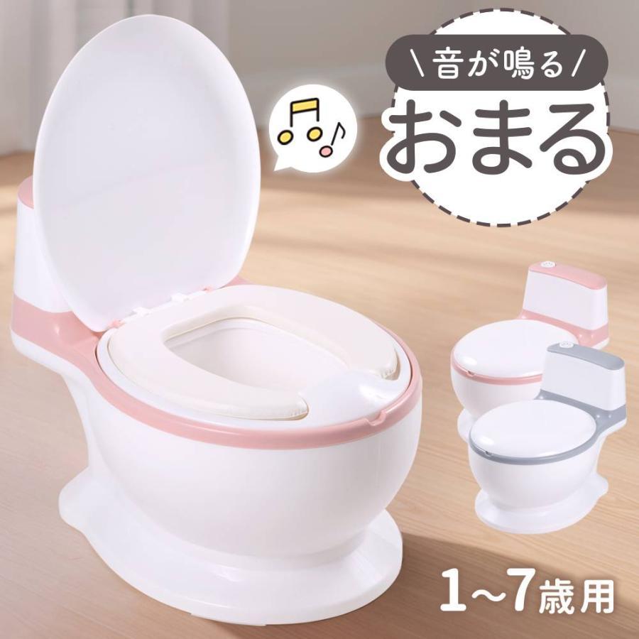 洋式トイレ型　おまる 電池は別売りとなりますので 流水音が流れる ボタンを押すと水の音が流れるので、お子様も楽しんでトイレトレーニングができます。 また、トイレの流れを子供の頃から学ぶこともできます。 幼児の子育てにおいて大切なトイレトレー...