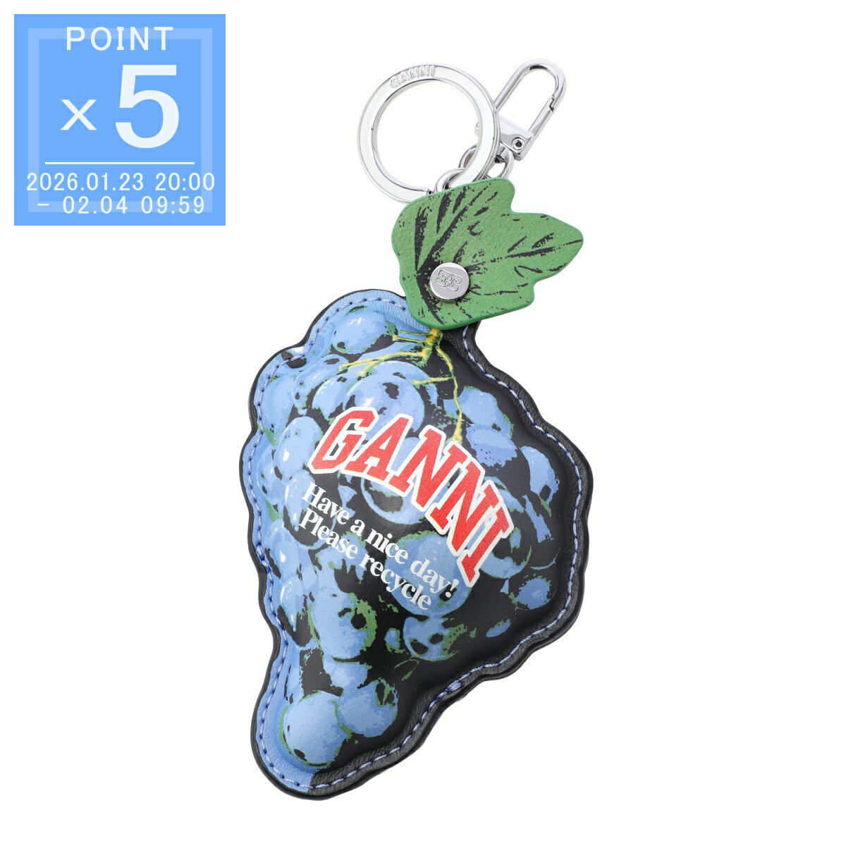 BRANDガニー/GANNIITEMコインケース キーリング付き/GRAPE COIN PURSEItem No.a6808-695-silverlakeblue管理： CCBLU TTWNガニー/GANNI コインケース キーリング付き ...