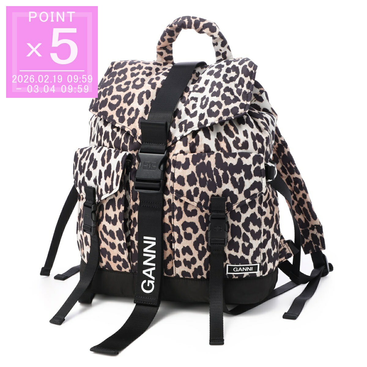 BRANDガニー/GANNIITEMバックパック/リュックサック/RECYCLED TECH BACKPACK PRINTItem No.a4757-943-leopard管理： CCMLT TTWNガニー/GANNI バックパック "RE...