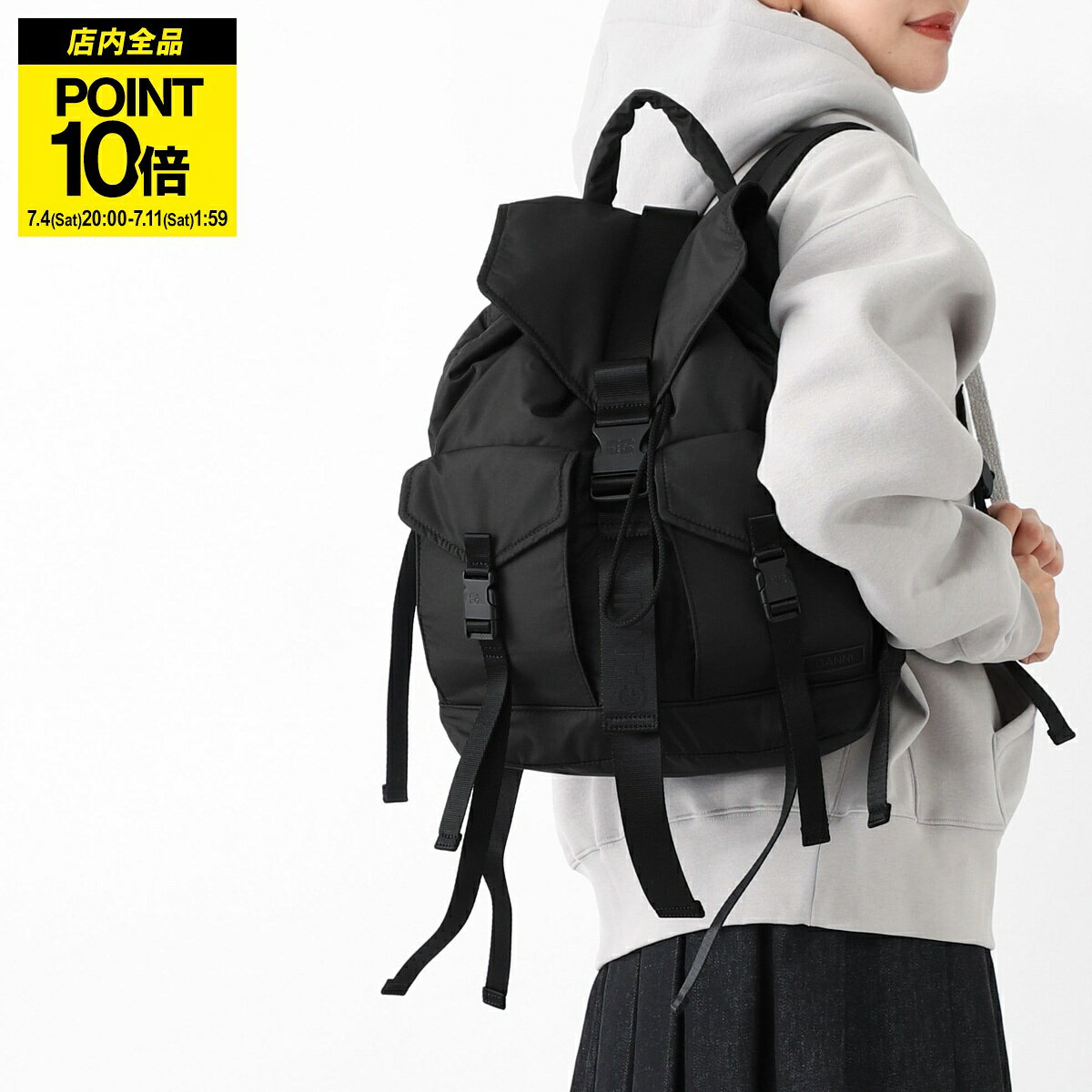 BRANDガニー/GANNIITEMバックパック/リュックサック/RECYCLED TECH BACKPACKItem No.a4755-099-black管理： CCBLK TTWN NNWWガニー/GANNI バックパック "RECYC...