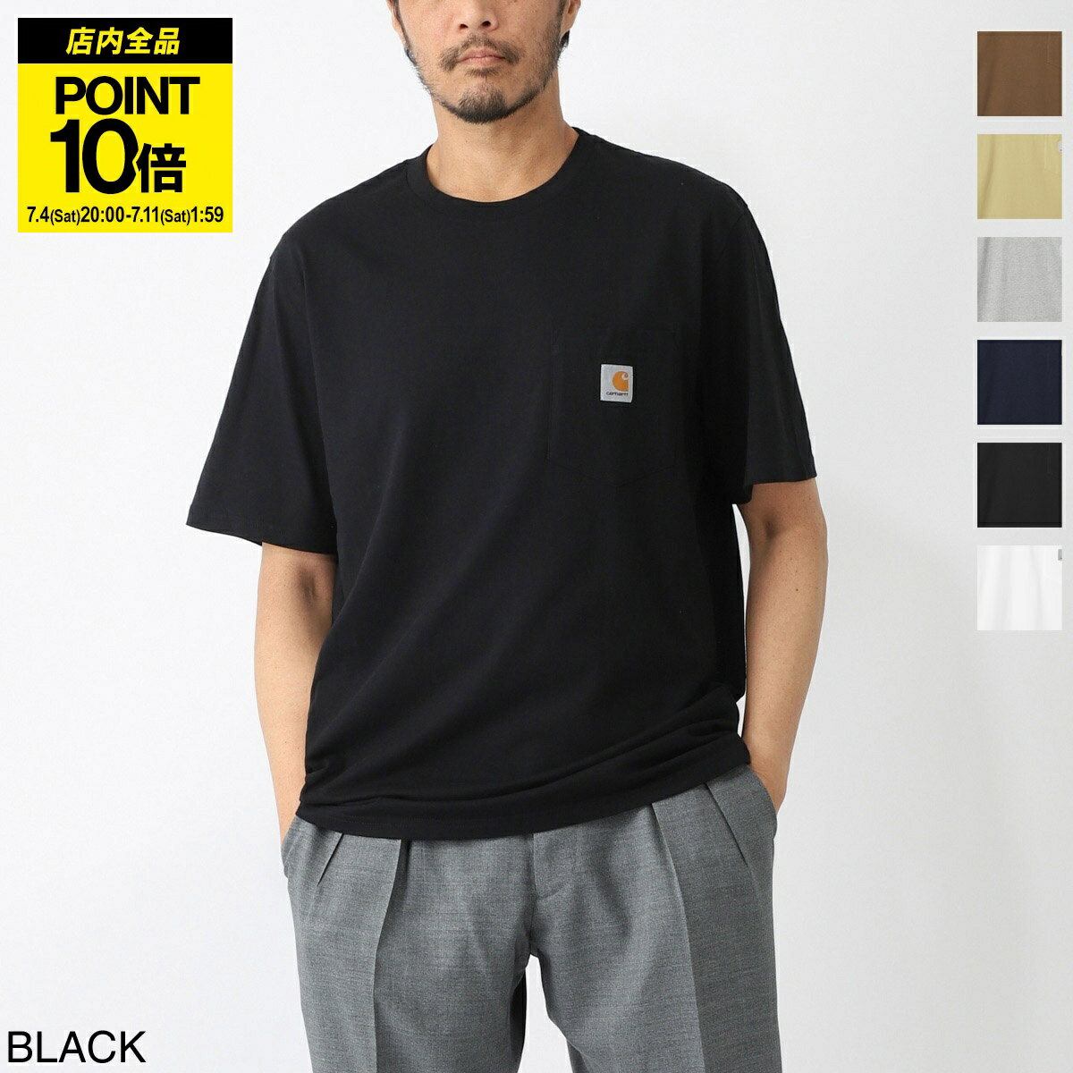 BRANDカーハート ワークインプログレス/Carhartt WIPITEMクルーネックTシャツ/S/S POCKET T-SHIRTItem No.i030434-89xx-black, i030434-1ykxx-agate, i030...