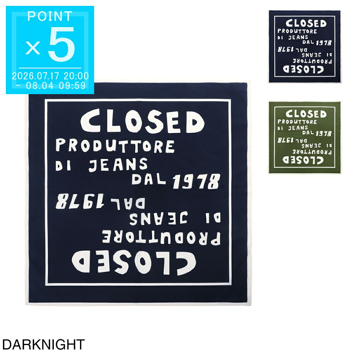 BRANDクローズド/CLOSEDITEMスカーフ/バンダナItem No.c80809-714-22-568, c80809-714-22-614管理： CCBLU CCGRN TTMN NNWWクローズド/CLOSED スカーフ・ツート...