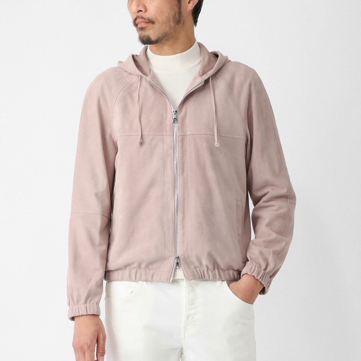 BRANDエンメティ/EMMETIITEMレザージャケット/ジップアップパーカ/JAYDON 【国内正規品】【大きいサイズあり】Item No.jaydon-sfoderata-camoscio-babyrose管理： CCPNK TTMN...