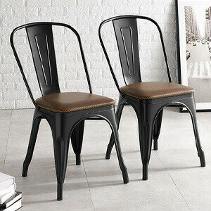 ビンテージ風 ダイニングチェア 2脚セット LC-4670 ヴィンンテージ風 ダイニングチェア 2脚組 LC-4670 解放感あるスチールのフレームが印象的なインダストリアルデザインのダイニングチェアです。同タイプ2脚セット。スチールならで...