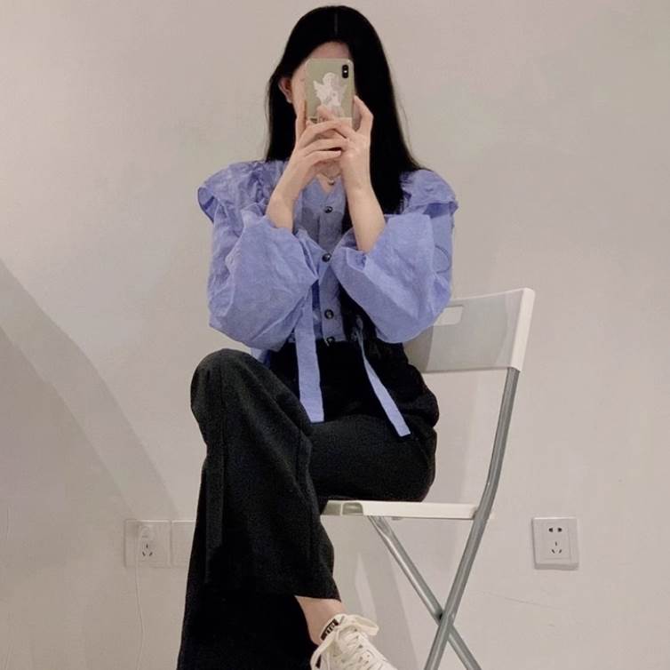 フリルシャツとワイドレッグパンツの2点セットこのセットアップだけで簡単にコーディネートが決まりますS、M、L、XLの4サイズ展開です色展開 シャツ＋ワイドパンツサイズ S M L XLサイズ(cm)S /着丈 50 /バスト 95 /肩幅 ...