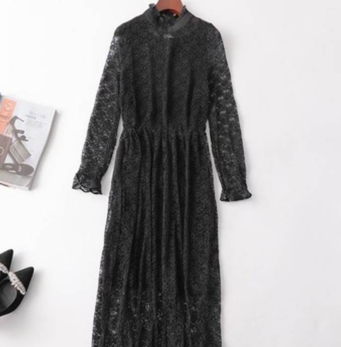 レースが可愛いワンピース。ロング丈のアイテム。色展開 ブラックサイズ Fサイズ(cm)F /着丈 112 /バスト 84-94 /肩幅 34《商品について》※当ショップは海外からのノーブランド商品になります。海外製品のため日本商品に比べ品質...