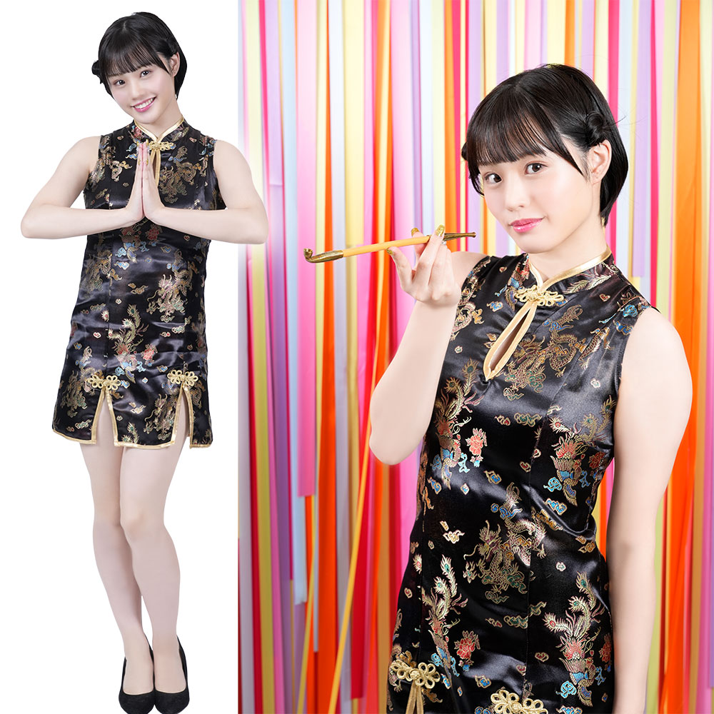 ◆ セット内容：ワンピース ◆ カラー：黒 ◆ 素材：ポリエステル100％ ◆ 適応サイズ：B78〜88cm　W58〜70cm　H87〜95cm セクシーで上品な雰囲気を兼ね備えた、チャイナドレス風コスチューム。 艶感のある黒地に華やかな中...
