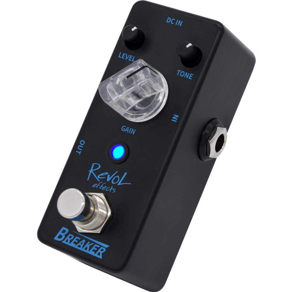 RevoL eﬀects BREAKER EOD-02は、ワイドレンジかつクランチサウンドを好むプレイヤーにマッチする、マイルドな歪みが心地よいオーバードライブペダルです。トーンは絞れば太く、上げれば明瞭感が増します。シングル...