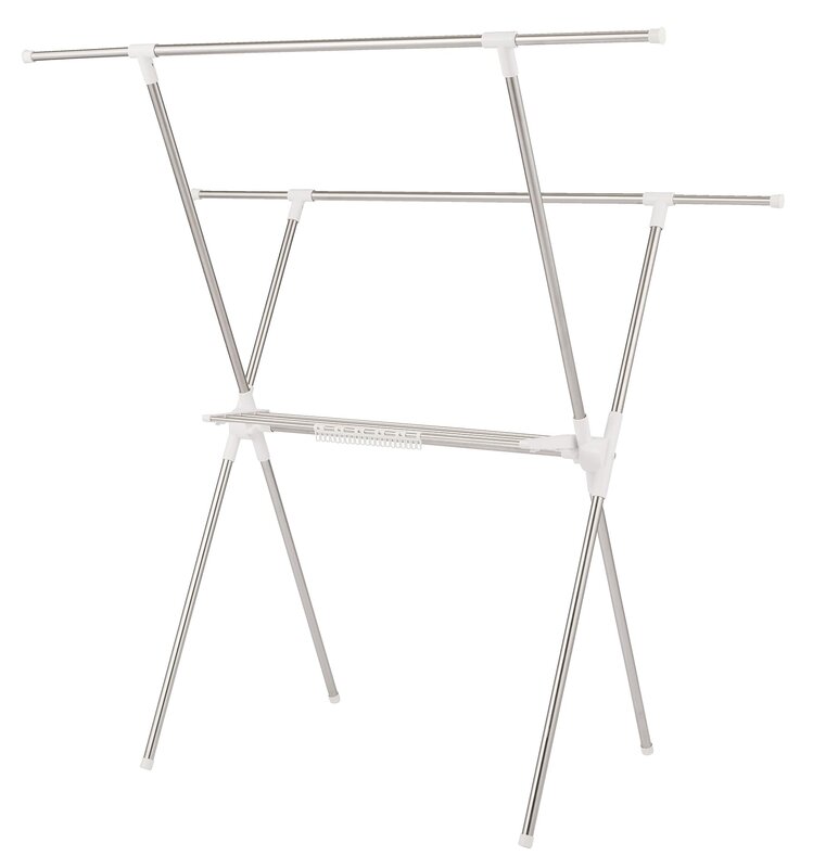 製品サイズ:(約)幅96~146×奥行71×高さ147cm、折りたたみ時:(約)幅96×奥行7×高さ161.5cm、全体耐荷重:約15kg(上部パイプ(長・短)/約10kg(各約5kg)、伸縮パイプ左右/約3kg(1本当り約0.75kg)、...
